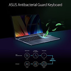 ASUS VivoBook 15X OLED Laptop, 15.6" OLED Display, AMD Ryzen 7 5800H CPU, AMD Radeon GPU, 16GB RAM, 512GB SSD, Windows 11 Home, Quiet Blue, M1503QA-ES74