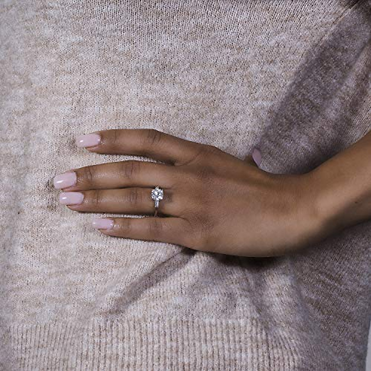 Charles & Colvard Created Moissanite 8mm Cushion Cut Engagement Ring for Women | 2.77 cttw DEW | Lab Grown | Solid 14K White Gold with Rhodium | Size 8.5