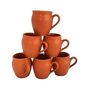Odishabazaar Kulhar Kulhad Cups Traditional Indian Chai Tea Cup Set of 6 (5.4 oz)