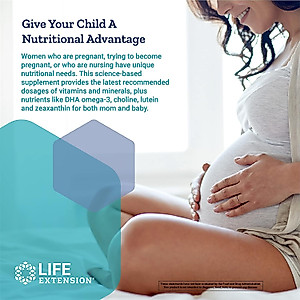 Life Extension Prenatal Advantage Supplement – Comprehensive Prenatal Vitamin for Pregnant Women - Complete Multivitamin for Healthy Brain with DHA - Non-GMO, Gluten-Free -120 Softgels