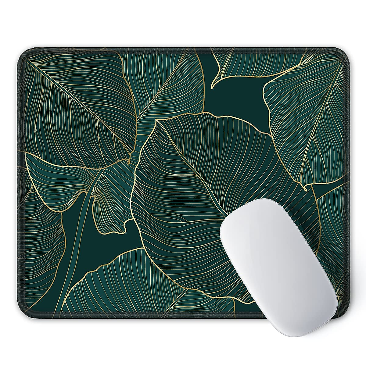 ITNRSIIET Mouse Pad with Stitched Edge Premium Textured Smooth Precise Operation Waterproof Washable Non-Slip Rubber Base Desktop Protection Mat, 10.2×8.3×0.12 inches, Palm Texture