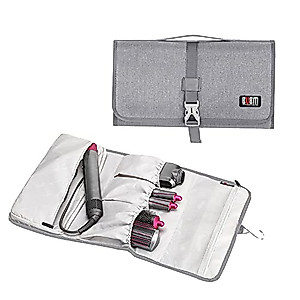 Buwico Travel Case for Dyson Airwrap, Portable Hanging Curling Iron Travel Bag with Hanging Hook, Waterproof Travel Storage Case Organizer for Dyson Airwrap (grey)