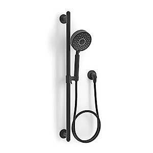 KOHLER 22172-BL Purist Stillness Wall-Mount Supply Elbow with Check Valve for Handshower Hose, Handheld Shower Elbow, Matte Black
