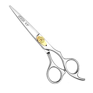 Nixcer Hair Cutting Scissors -Sharp Razor Edge Blade Hair Shears Series - 6.5" With Fine Adjustment – Stainless Steel Hair Scissors Professional For Men, Women & Babies (Silver)