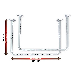 HyLoft 80842-10 33 in. x 34 in. Adjustable Garage Ceiling Mount Storage Rack Kit, Garage Overhead Storage Bracket, White