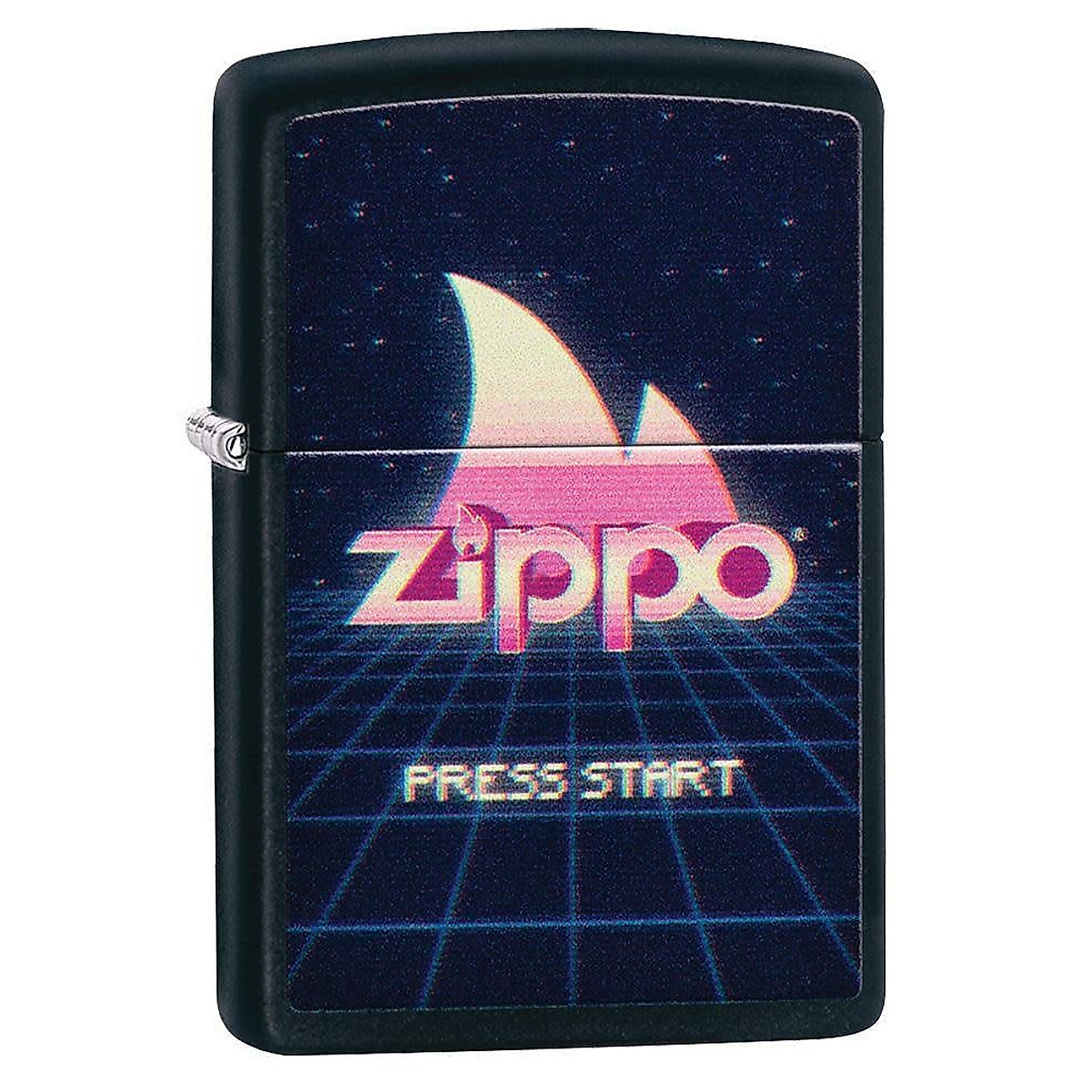 Zippo Gaming Flame Logo Design Black Matte Pocket Lighter