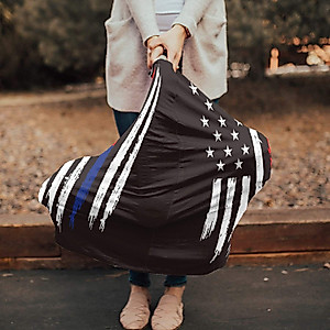 Independence Day Baby Nursing Cover Carseat Canopy Patriotic Stars American Blue Red Lines Flag Breathable Privacy Breastfeeding Scarf Multi Use Car Seat Covers for Boys or Girls