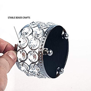 Feyarl Crystal Jewelry Box Trinket Organizer Earrings Rings Box Treasure Box Storage Keepsake Mirror Surface with Lid for Valentine Wedding Dresser Room Deco Christmas Birthday Gift(Silver)