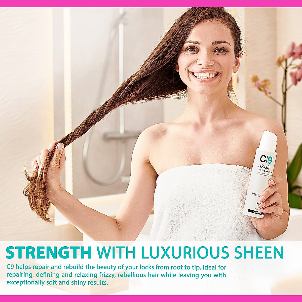 NAPURA C9 Deep Conditioning Hair Mask for Damaged Dry Hair with Jojoba and Avocado Oil (6.76 fl oz) - Sulfate and Paraben Free Protein Hair Repair Conditioner Treatment