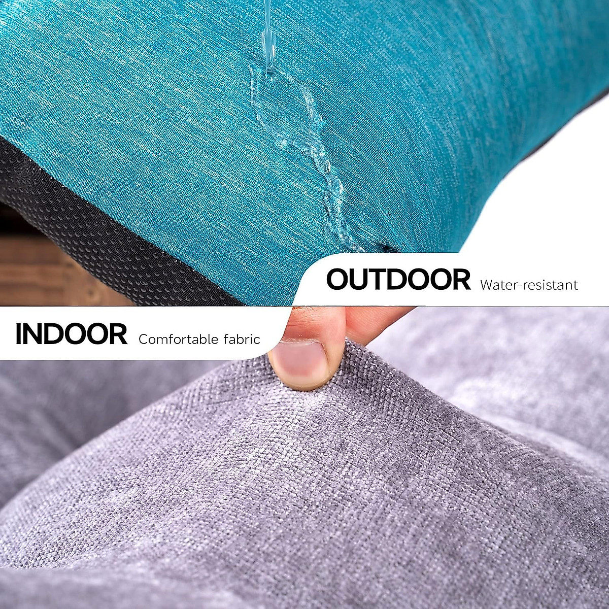 ENTROPOWER Custom Size Bench Cushions for Indoor Outdoor Non-Slip Tufted, Chair Cushion, Piano Seat Pads, Patio Sofa Water-Resistant Cushion, Made of High Density Sponge Comfortable and Durable