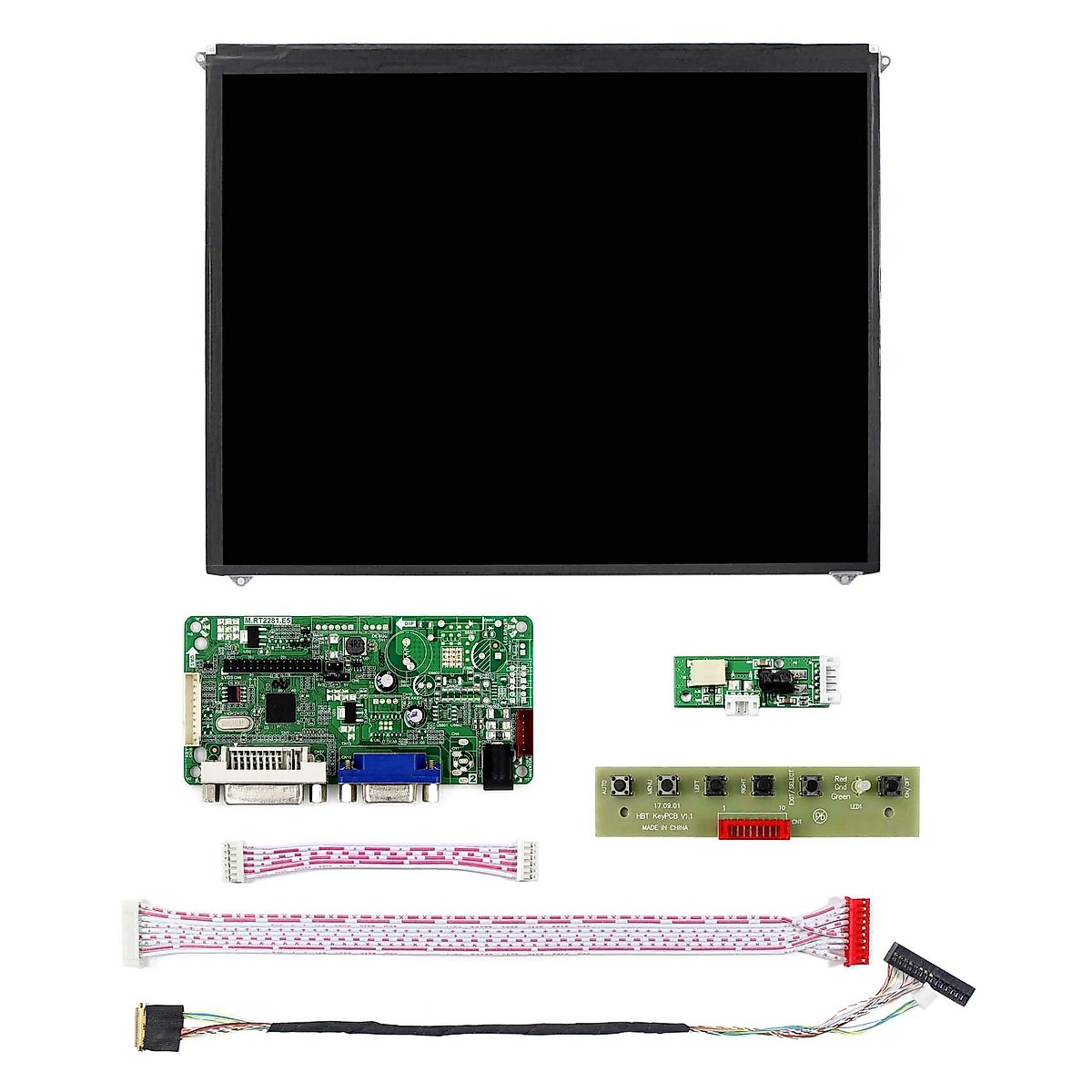 9.7" Portable Monitor LCD Screen Thin Frameless Display 1024x768 Resolution DVI VGA WLED LCD Controller Board