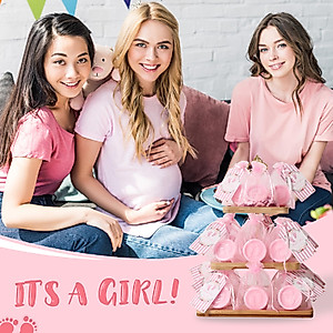 AIXIANG 24 Set Baby Shower Favors Soaps Handmade Pink Little Baby-feet Scented Soap Favors with Gift Bags and Thanks Tags for Baby Shower Favors and Decorations