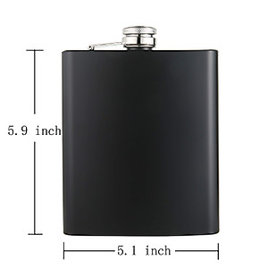 TOX TANEAXON 18 oz Matte Black Large Capacity Stainless Steel Whiskey Hip Flask for Liquor