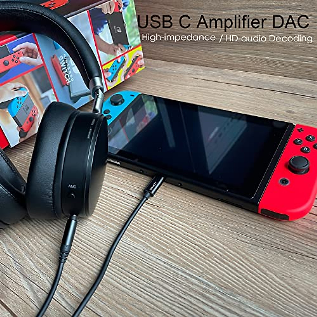 WKWZY 4.9FT 32bit Dac Headphones Jack Adapter with 3.5mm Plug USB C Connector Stereo Audio Aux Cable Cord for Sony MDR-XB950 WH-1000XM5 Switch PS5 Xbox Windows XP/MacOS/Androids