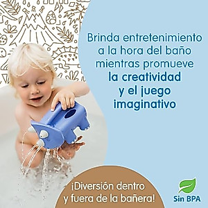 Dr. Brown’s CleanUp Pour & Roar Watering Can, Baby Bath Essentials Kids Toy, 6+ Months BPA Free, Certified Plastic Neutral