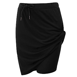 JACK SMITH Women's Plus Size Golf Athletic Lightweight Casual Dress with Pockets(3XL,Black)