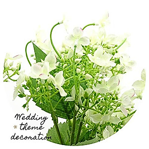 AUSBENDER Tall Fall Branches Wedding Picks Faux Stems White Artificial Flowers 24.4"(WildHydrangeaSpray) Floral Arrangement Rustic Decoration Crafts Home Decor Holiday Wedding Parties Primitive 6pcs