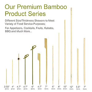 Minisland Premium 4.7 Inch Square Small Mini Bamboo Paddle Skewers for Appetizers Fruit Kabobs Sandwiches Cocktail Party Finger Food Sticks 3mm Thick 100 Counts -MSL162