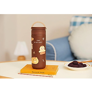 GIYOMGIYOM KAKAO Official Merchandise- Ryan and Choonsik A Cabin in The Forest - Vacuum Insulated Stainless Steel Tumbler 475ml (16oz) (Brown Ryan and Choonsik)