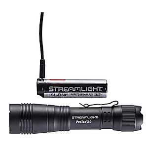 Streamlight 89000 ProTac 2.0 2000-Lumen Rechargeable Tactical Flashlight with USB C Cable, and Holster, Box, Black