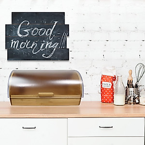 Bread Box, Bamboo, Large Storage, Acrylic Easy Glide Cover with Handle