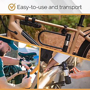 Via Velo 2 Electric Bike Bike Lock Set | Same Key System 4 Keyed Alike keys, Heavy-Duty Hard Steel | 33.5" Folding Lock | 11" Bicycle ULock | 6' Cable | for Electric Bike Fat Tire Scooter Folding Bike