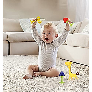 HAILI XMGQ Baby Teething Toys, Baby Teether Chew Toys Safe BPA Free Freezer Teether for Babies Silicone Banana Toothbrushes Fruit Giraffe Teethers