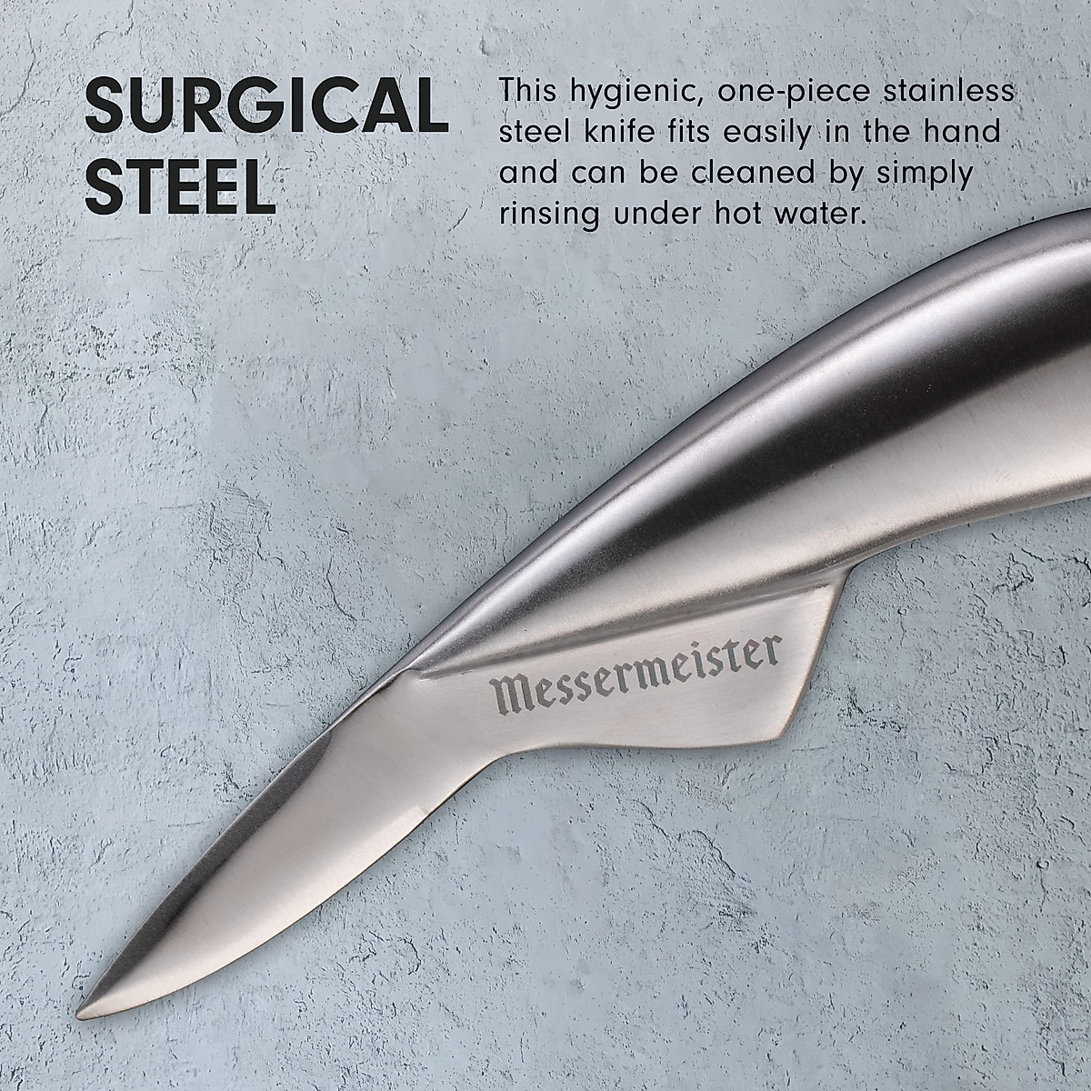 Messermeister 6.5-Inch Oyster Knife - Surgical Stainless Steel & “Thumb Fin” Grip - Safe, Efficient & Easy to Clean