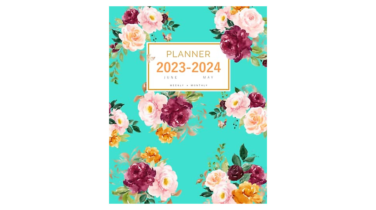 2023-2024 Large Weekly Planner with Turquoise Design