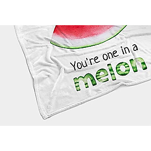 HGOD DESIGNS Watermelon Throw Blanket,Fresh Bright Red Watermelon Quote You are One in A Melon Soft Warm Decorative Throw Blanket for Baby Toddler or Pets Cat Dog 30"X40"