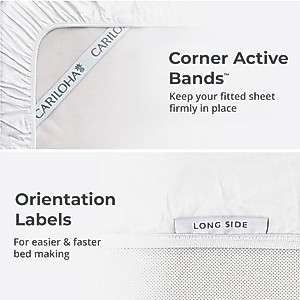 Cariloha Classic 4-Piece Twill Sheet Set | Beach Linen | King | Viscose Material | Allergy Resistant and Extra Soft | Cooling for Hot Sleepers | Corner Bands