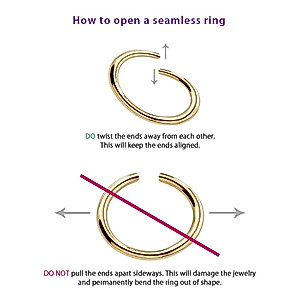 14k Rose Gold Hoop Earring Cartilage or Nose Piercings Choose From 4 Sizes - Petite Earrings 22 or 20 Gauge For Sensitive Ears Nickel Free (20G 5/16")