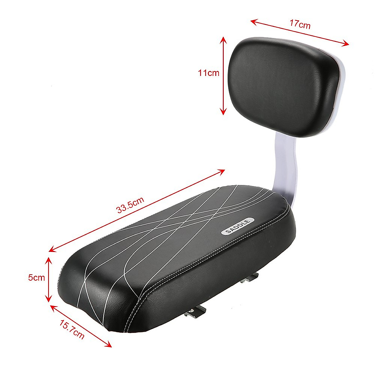 Lixada Bicycle Back Seat Cycling Bike Bicycle MTB PU Leather Soft Cushion Rear Rack Seat Children Seat with Back Rest