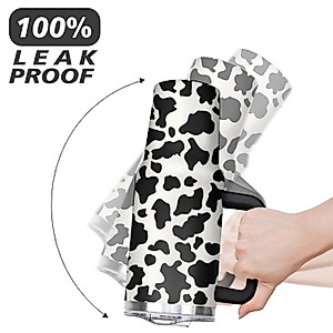 wxmbdzq 40 oz Cow Tumbler with Handle and Straw Lid,Leak Proof Travel Stainless Insulated Tumbler,Cup Holder Friendly,Perfect for Outdoor Travel Car and Sports