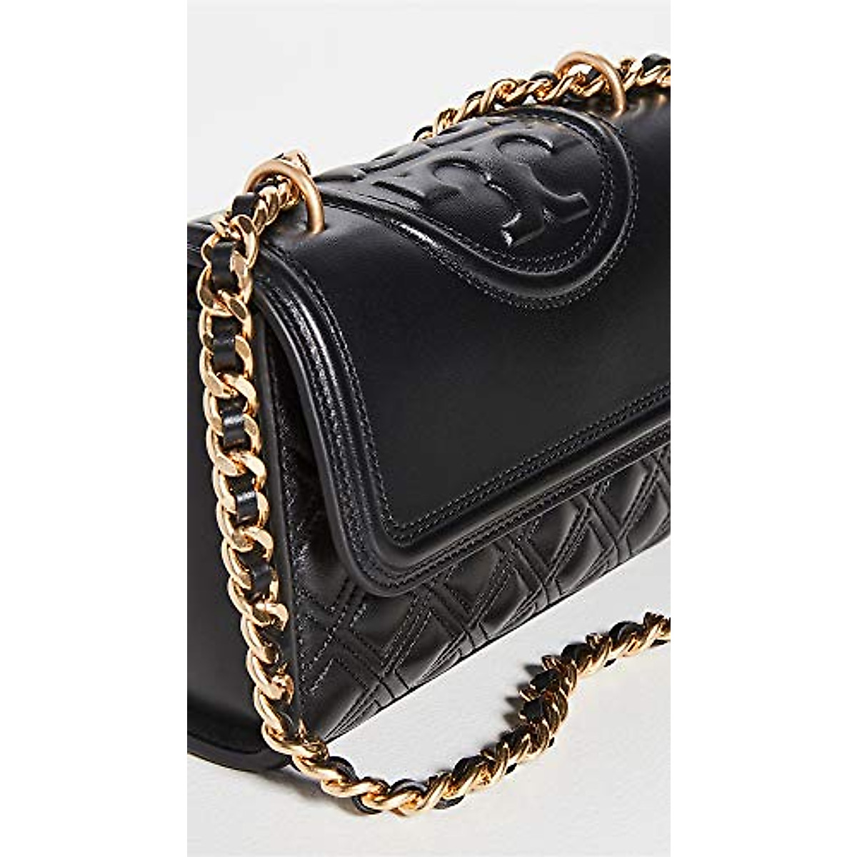 Tory Burch Women's Fleming Small Convertible Shoulder Bag, Black, One Size