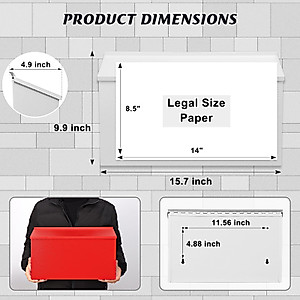 KYODOLED Wall-Mount Mailbox,Large Capacity Mail Box,Galvanized Steel Rust-Proof Metal Post Box,Mailboxes for Outside,15.7"x9.9"x4.9" White