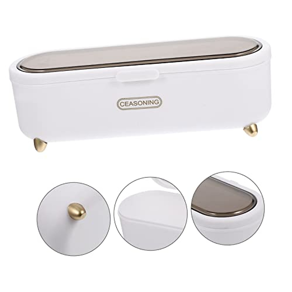 TOGEVAL 4pcs box Seasoning Drawer Home Straw and with Lid Clear Cutlery Countertop Fork Containers For Portable Container Organizer Holder Plastic Dinnerware Cover Delicate Flatware