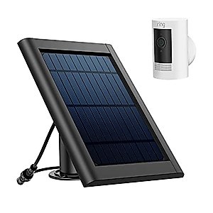 Ayotu Weatherproof Solar Panel for Stick Up Cam Battery/Plug-in 3rd Gen/2nd Gen & Spotlight Cam Battery, 3.8M/12ft Charging Cable with Wall Mount (NOT Include Camera),Black