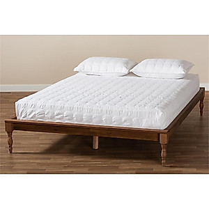 Baxton Studio Romy Vintage French Inspired Ash Wanut Finished King Size Wood Bed Frame