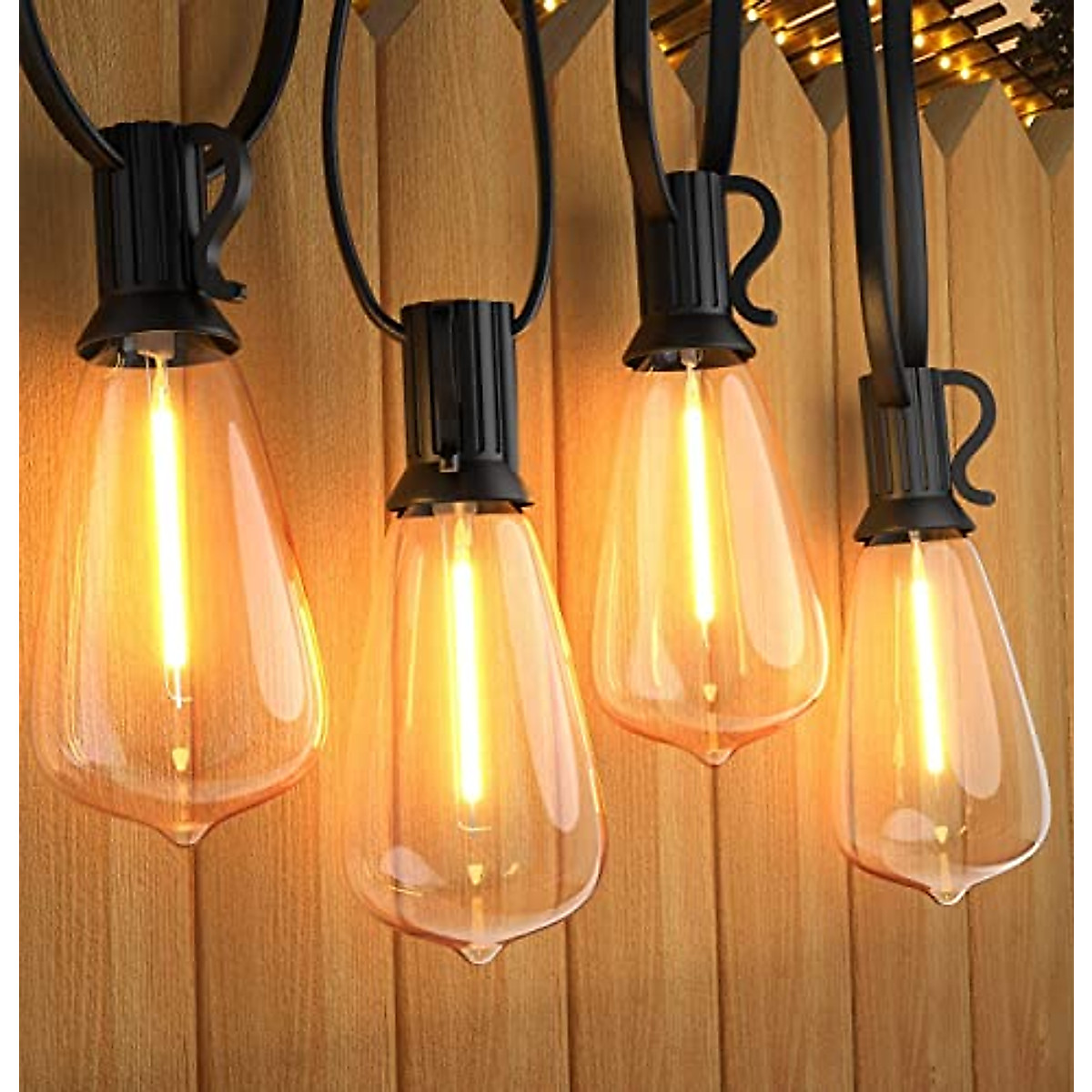 Afirst Outdoor LED String Lights 20FT - Patio Lights with 22 Shatterproof Bulbs(2 Spare) Waterproof Connectable Edison Bulb String Lights for Outside Backyard Porch Lighting