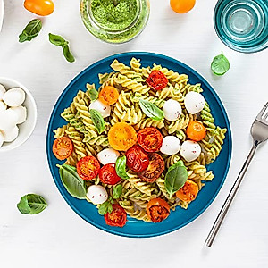 DAPIPIK 12 PACK 7 Inch Lightweight Mini Wheat Straw Plates, Unbreakable Sturdy Plastic Dinner Plates, Assorted Colors Dinnerware Sets, Microwave & Dishwasher Safe/Kids-toddler & Adult