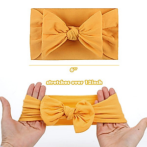 Tinabless Baby Bows Headbands (10PCS), Nylon Hairbands Hair Bow Valentines Day Hair Accessories for Baby Girls Newborn, Baby Shower Gifts