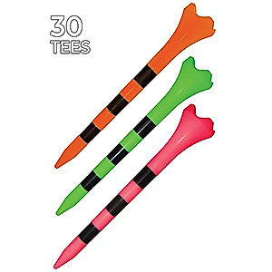 PRIDE GOLF TEE "Pride Performance Striped Golf Tees (Pack of 30), 3-1/4"", Citrus Mix