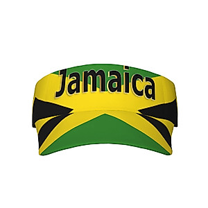 Vintage Jamaica Flag Jamaican Hats Sun Visor Sun Sports Adjustable Visor Hat for Men Women Black Gold Green
