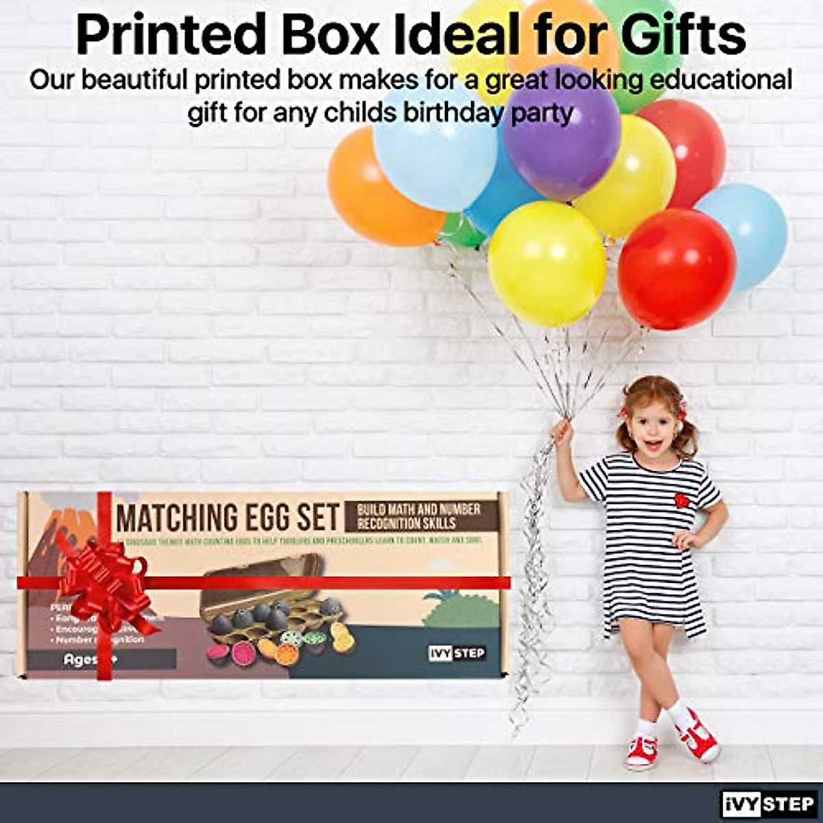 Matching Dinosaur Toy Egg Set for Toddlers – Educational Dino Eggs Fun Easter Basket Stuffers, Learning Games & Resources, Puzzle Game, Party Supplies, & Party Favor - Toys for Baby Boy, Girl, Toddler