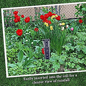 Kanayu 4 Pcs 5 Inch Capacity Outdoor Rain Gauge with Tube Brush Easy to Read Magnifying Scale and Numbers Digital Rain Gauge Plastic Blue Rain Measure Gauge for Garden Yard Field