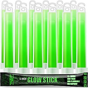 EVERLIT Survival Emergency Glow Sticks- 6 Inches Light Sticks for First Aid Kit, Survival Kit, Camping, Hiking, Outdoor, Disasters, Emergencies Up to 12 Hours Duration… (12 Pack, Green)