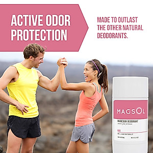 MAGSOL Organics Natural Deodorant for Women - Aluminum Free Deodorant for Women, Rose, 3.2 oz