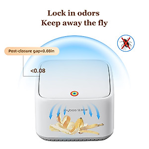 MOPALL Mini Desk Trash Can with Lid, Countertop Trash Can 0.5 Gallon, Small Garbage Can Table Top Trash Can, Tiny Waste Basket for Vanity, Office, Bedroom, Car (White, Square)