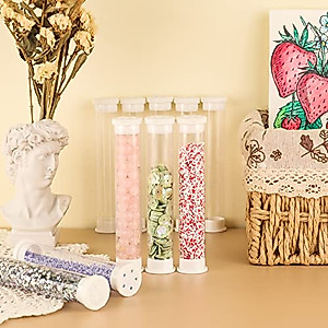 10 PCS Clear Plastic Tube Bead Containers,Transparent Plastic Empty Storage Tube Bead Container Set Organizer Boxes with Lid Test Bottles Clear Embellishment Storage Tubes for Crafts Storage Projects